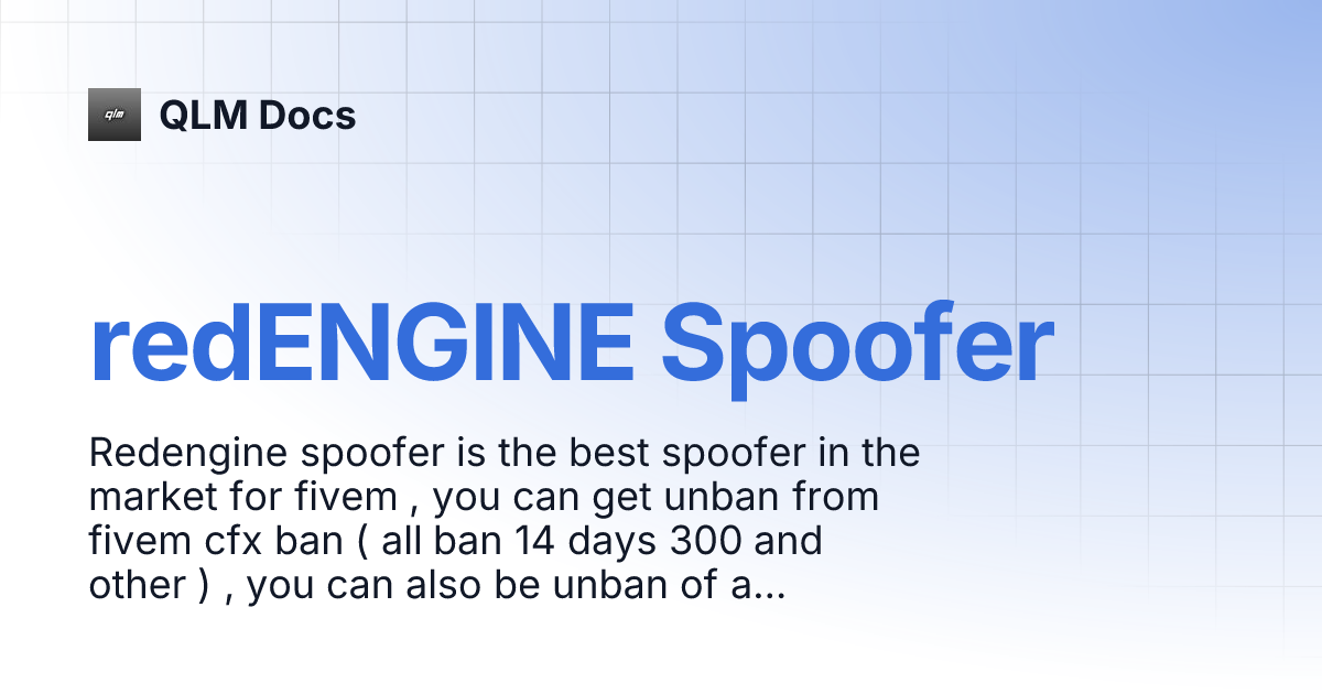 redENGINE Spoofer | QLM Docs